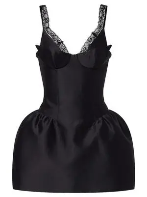 SHUSHU/TONG Lace-trimmed Minidress - Black