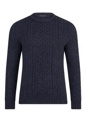 PAUL JAMES KNITWEAR British Wool Cable Jumper - Grey