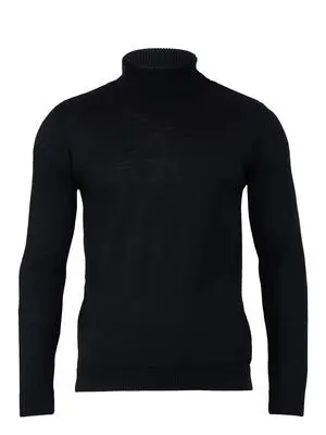 PAUL JAMES KNITWEAR Extra Fine Merino Wool Weston Roll Neck Jumper - Black
