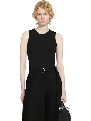 LOEWE LOEWE Anagram Embroidered Ribbed Tank Top