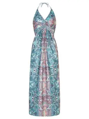 CHIC BY LIRETTE Quetzal Halterneck Maxi Dress - Blue