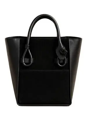 CALLAS MILANO Pia Suede And Leather Tote Bag - Black