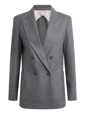 Max Mara Cashmere Double-breasted Blazer - Grey