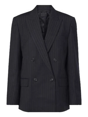 NILI LOTAN Leston Pinstriped Wool Blazer - Blue
