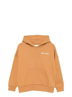 Palm Angels Logo Print Hoodie - Brown