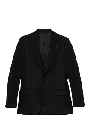 LARDINI Linen Blazer - Black