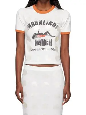 CONNER IVES Mother-of-pearl Sequined Trim T-shirt - White