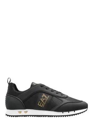EA7 Logo Printed Low-top Sneakers - Black