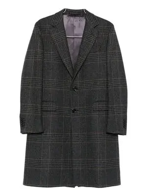 LARDINI Checked Wool Coat - Brown