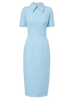 EMILIA WICKSTEAD Valletta Wool Cocktail Dress - Blue