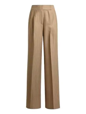 Etro Wool Jacquard Trousers With Striped Pattern - Camel
