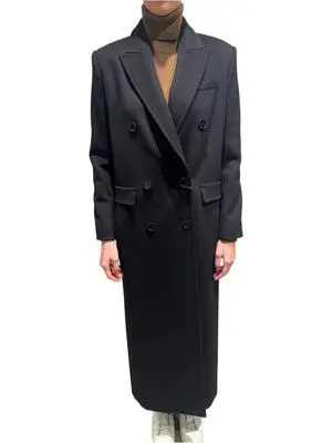 Max Mara Long Sleeved Double Breasted Coat - Black