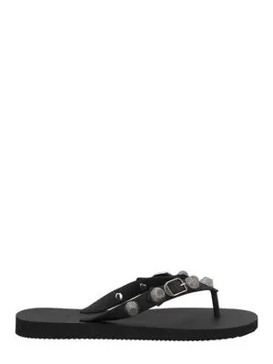 Balenciaga Cagole Thong Sandals - Black