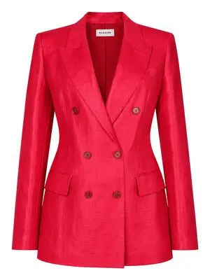 P.a.r.o.s.h P. A.r. O.s. H. Blazer Doppiopetto In Viscosa E Lino - Red