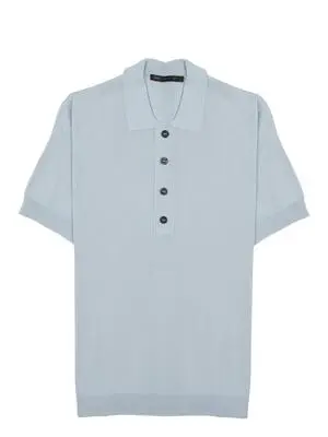 LOW BRAND Polo "techno" In Viscosa - Azure