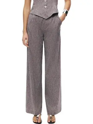 NOCTURNE High-rise Wide-leg Tailored Trousers - Grey