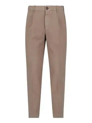 Incotex INCOTEX Stretch Cotton Tailored Trousers Taupe