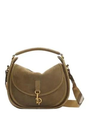 Burberry Burberry Suede Clip Messenger Crossbody Bag Sweep