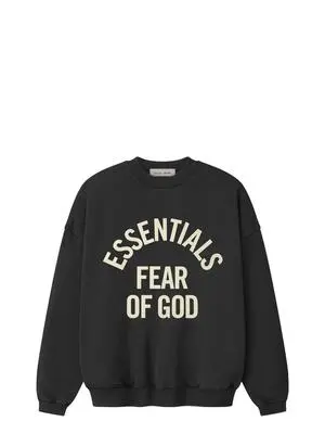 ESSENTIALS Crewneck Sweatshirt With Logo - Black