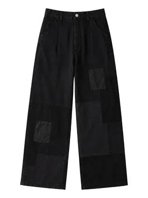Comme Des Garçons Patchwork Cotton Trousers - Black