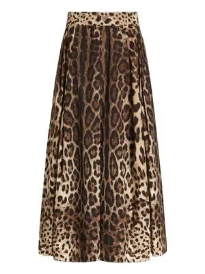 Dolce & Gabbana Leopard Print Midi Skirt - Multi