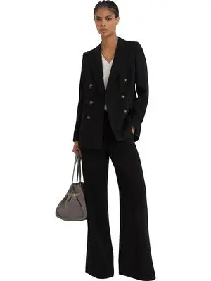 REISS Lauryn Petite Wool-blend Double-breasted Blazer - Black