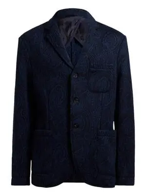 Etro Single-breasted Wool-blend Jacquard Jacket - Black
