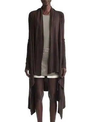 Rick Owens Asymmetrical Wool Cardigan - Grease
