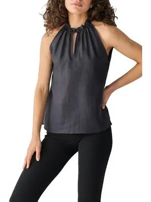 REISTOR Halter Neck Top With Keyhole Detail - Black