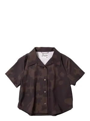 DESO Kala Camouflage Print Relaxed Fit Semi-cropped Shirt - Shadow Peak