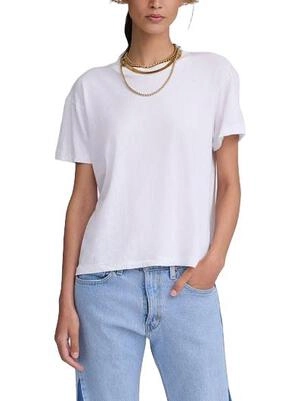 ALYSON EASTMAN Hand-dyed Cotton Vintage Tee - White