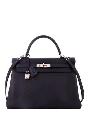 Hermès Kelly Handbag Togo With Palladium Hardware 32 - Black