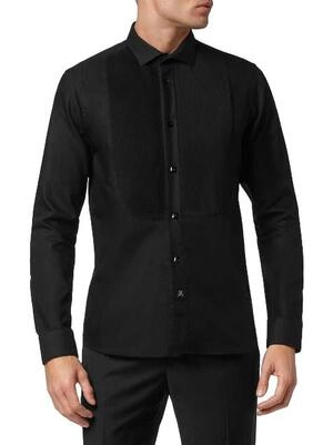 Philipp Plein Shirt Black Tie Men Black