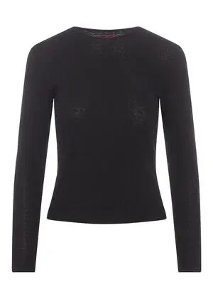 24/7 Crew Neck Long Sleeve Top - Black
