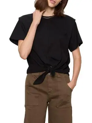 Sanctuary Sanctuary Organic Cotton Blend Tie Hem T-Shirt Black