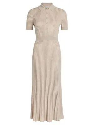 Gabriela Hearst Amor Ribbed Cashmere-blend Midi Dress - Beige