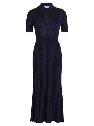 Gabriela Hearst Amor Ribbed Cashmere-blend Midi Dress - Navy