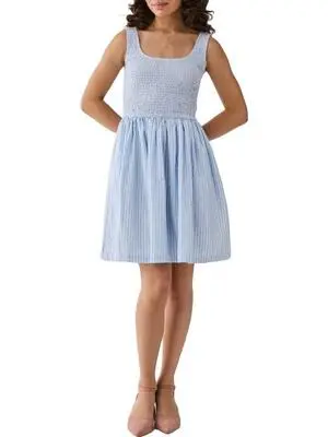 REISTOR Smocked Scoop Neck Fit & Flare Dress - Cloudline