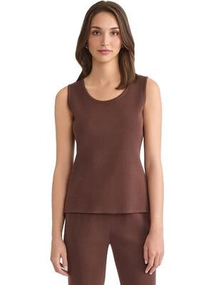 Misook Misook Double Scoop Neck Mylana Knit Tank Truffle