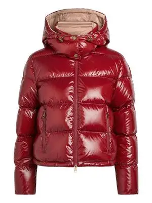 Moncler Moncler Padded Hooded Nylon Jacket Red