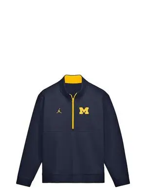 JORDAN BRAND Michigan Wolverines Primetime Club Fleece Half-zip Pullover - Navy