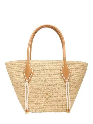 CHRISTIAN LOUBOUTIN Large Raffia Tote Bag - Beige