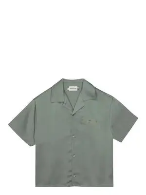 HONOR THE GIFT Satin Chest Logo Camp Collar Shirt - Sage
