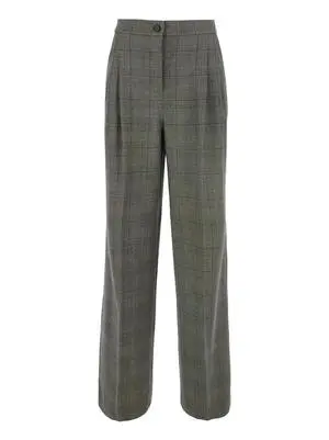 Pinko Check Pleated Trousers - Grey