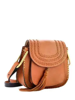 Chloé Hudson Whipstitch Leather Small Crossbody Bag - Brown