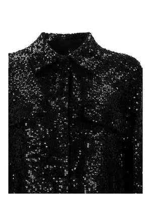P.a.r.o.s.h Sequin Embellished Shirt - Black