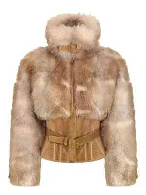ELISABETTA FRANCHI Elisabetta Franchi Fur-Effect Bustier Jacket
