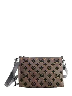 LOUIS VUITTON Monogram Tuffetage Canvas Triangle Messenger Bag - Brown