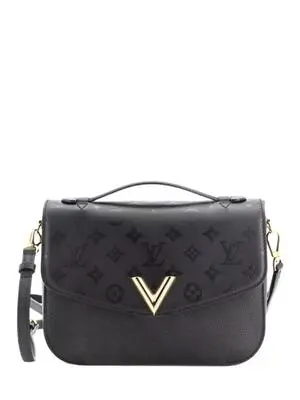 LOUIS VUITTON Louis Vuitton Very Messenger Monogram Leather Shoulder Bag Black