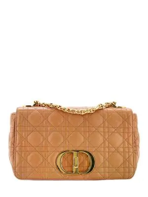 Dior Caro Bag Cannage Quilt Calfskin Medium Crossbody Bag - Brown